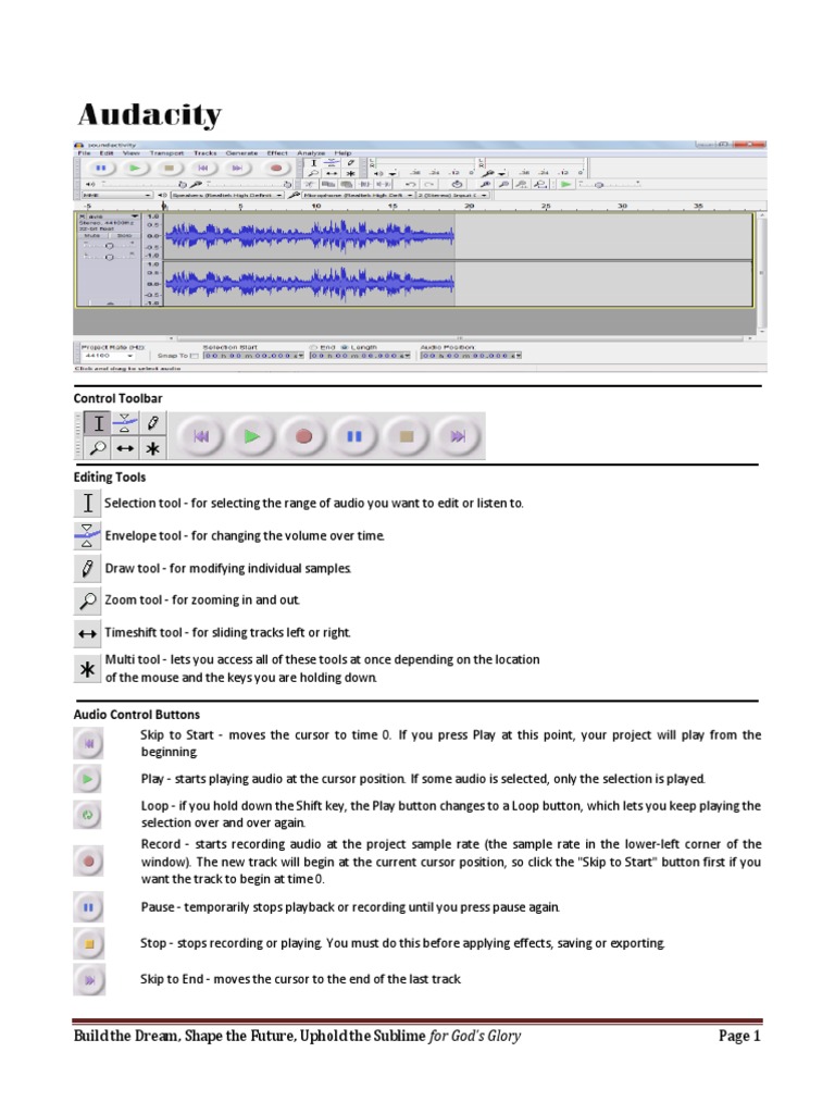 Audacity - Handouts | PDF | Audio Electronics | Sound Technology