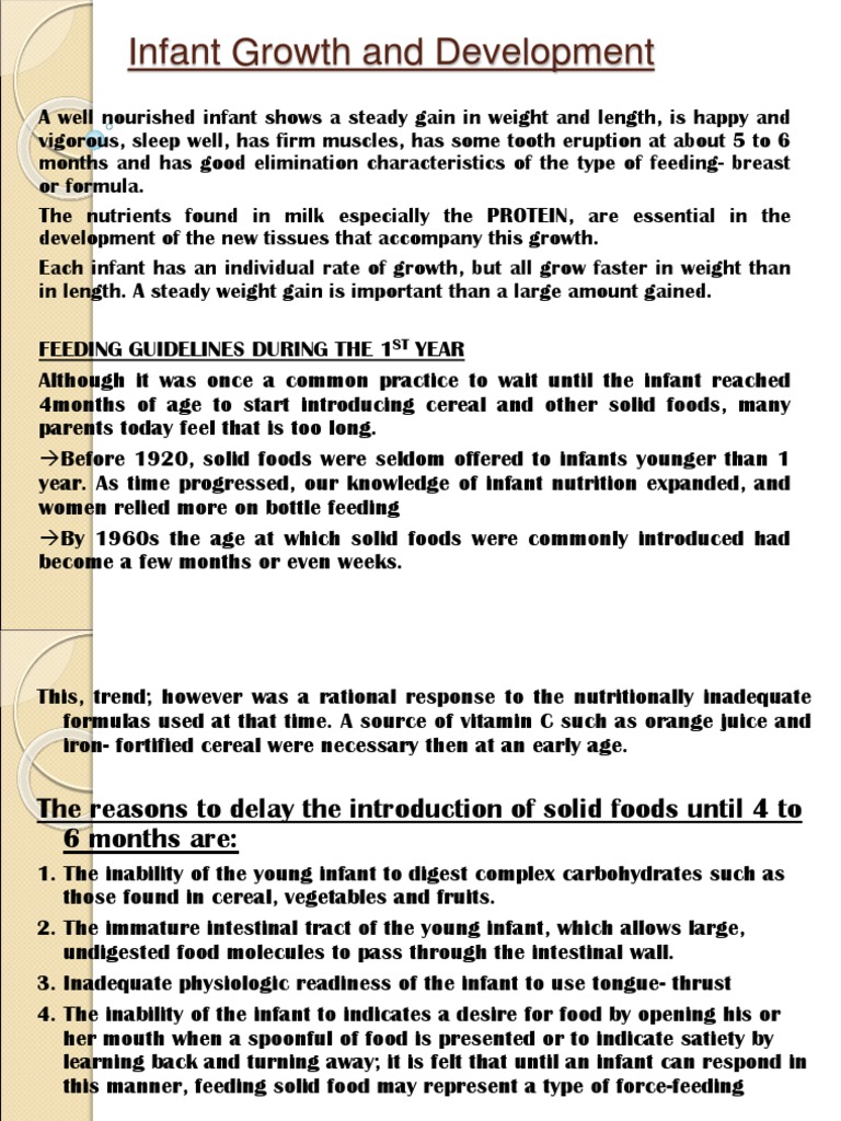 Infant Growth and Development | PDF | Vitamin | Foods