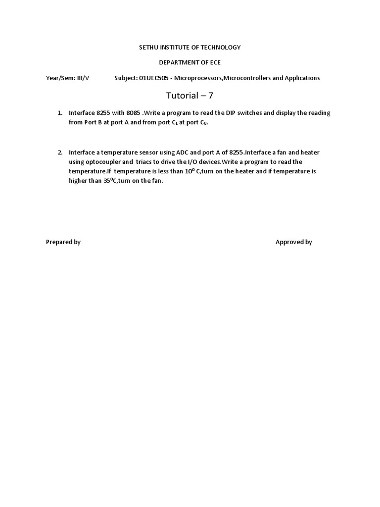 Tutorials MUP 3rd Unit | PDF | Computer Architecture | Computer Engineering