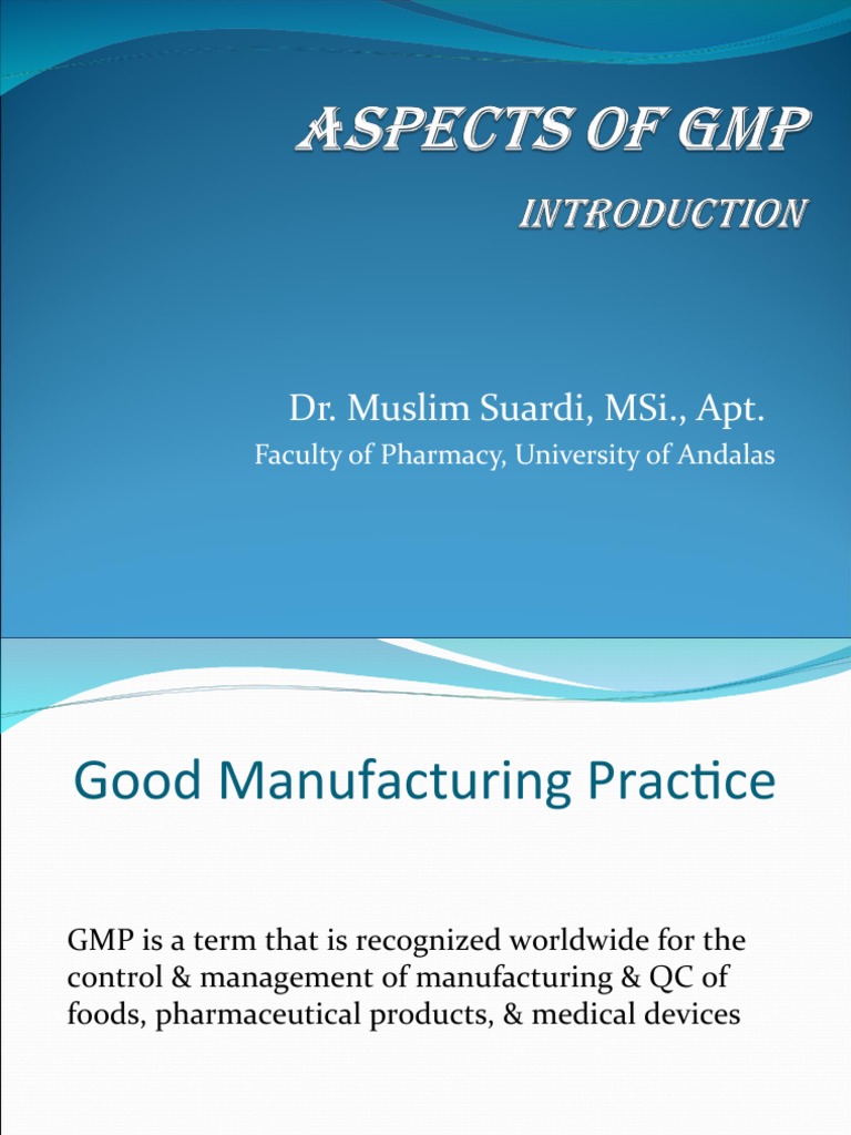 Aspects of GMP 00 Introduction | PDF | Warehouse | Business Process