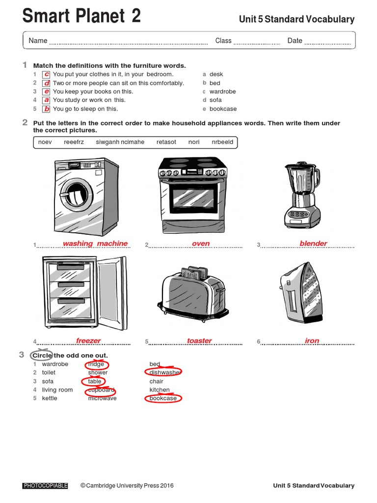 Unit 5 Standard Vocabulary With Answers | PDF