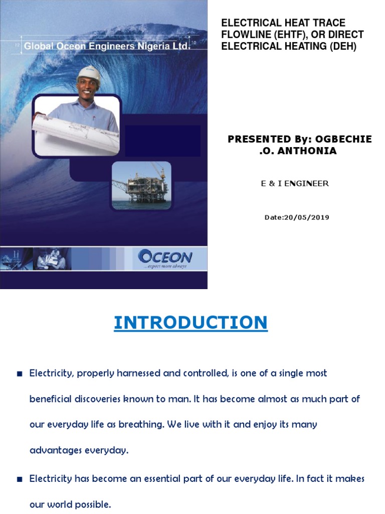 Electrical Heat Trace Flowline (Ehtf), or Direct Electrical Heating ...