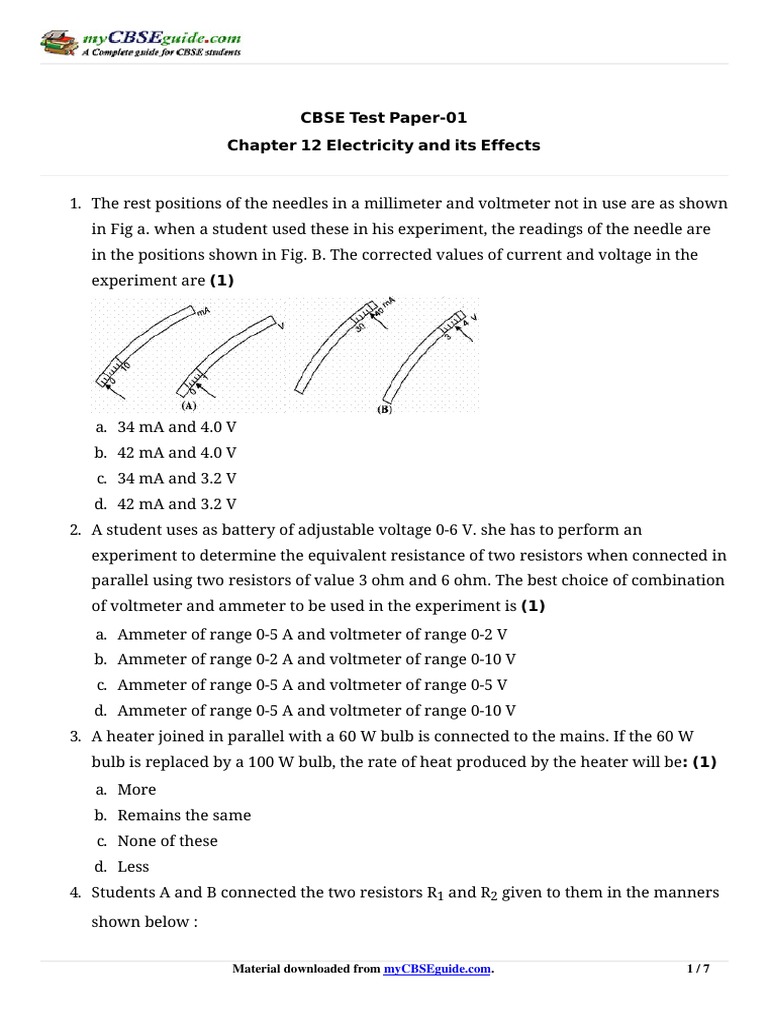 Physics Electricity | PDF | Volt | Series And Parallel Circuits