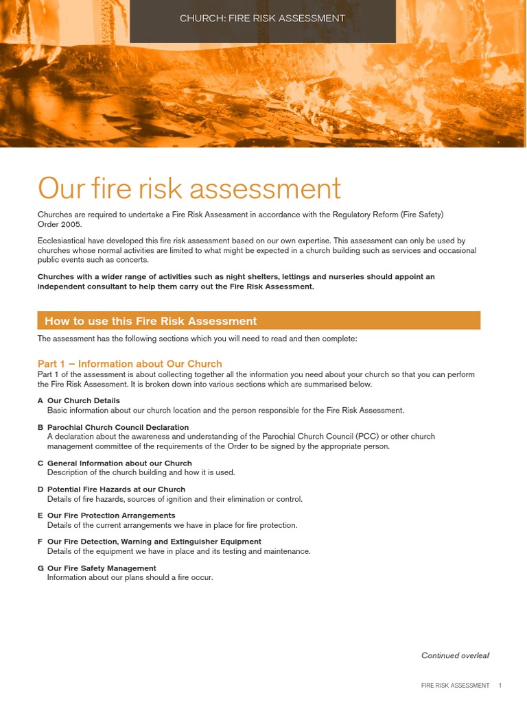 Church Fire Risk Assessment | PDF | Fire Safety | Risk Assessment