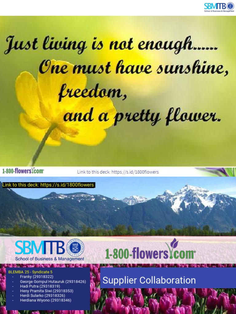 Syndicate 5 OM - 1-800-Flowers | PDF | Floristry | Supply Chain