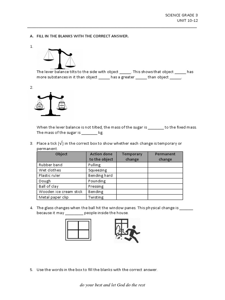 Soal Science Grade 3 ES | PDF | Building Materials | Materials