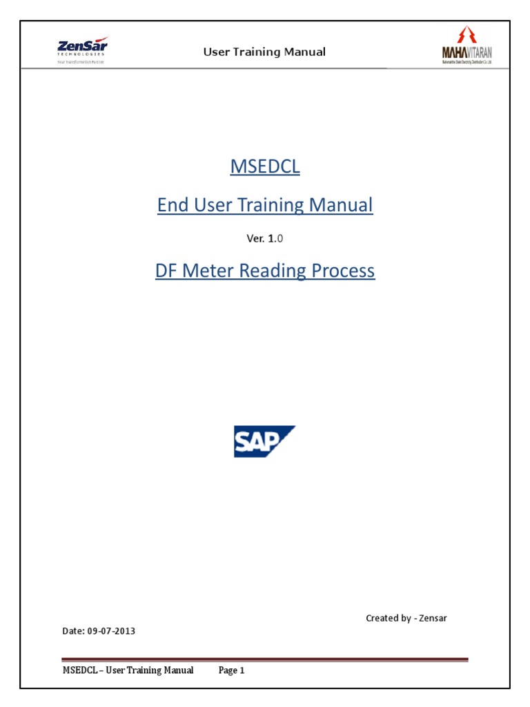 Msedcl End User Training Manual DF Meter Reading Process | PDF ...