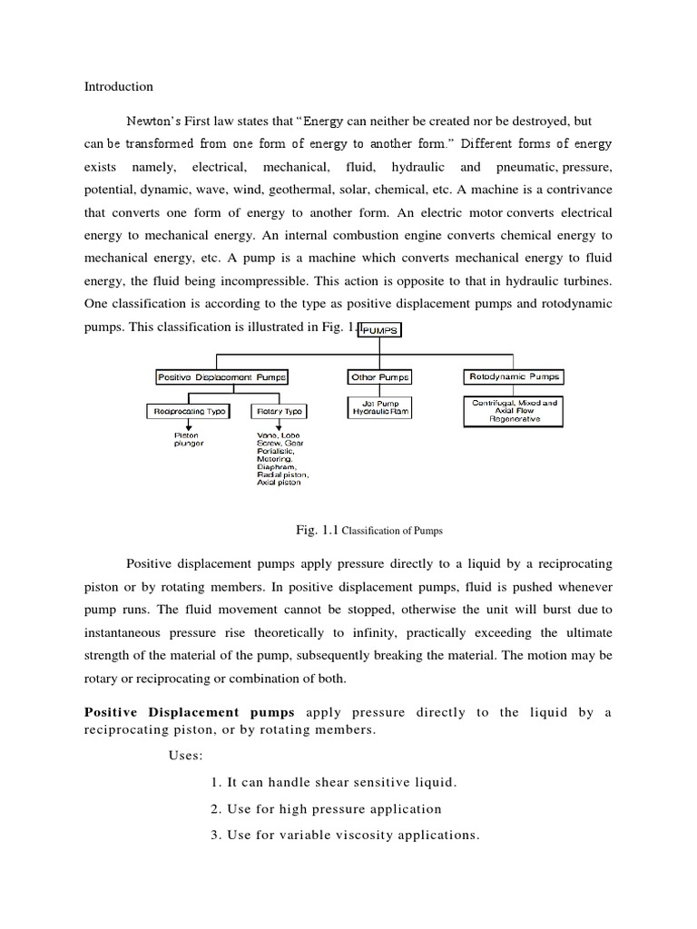 Overview of Positive Displacement Pumps | PDF | Machines | Pump