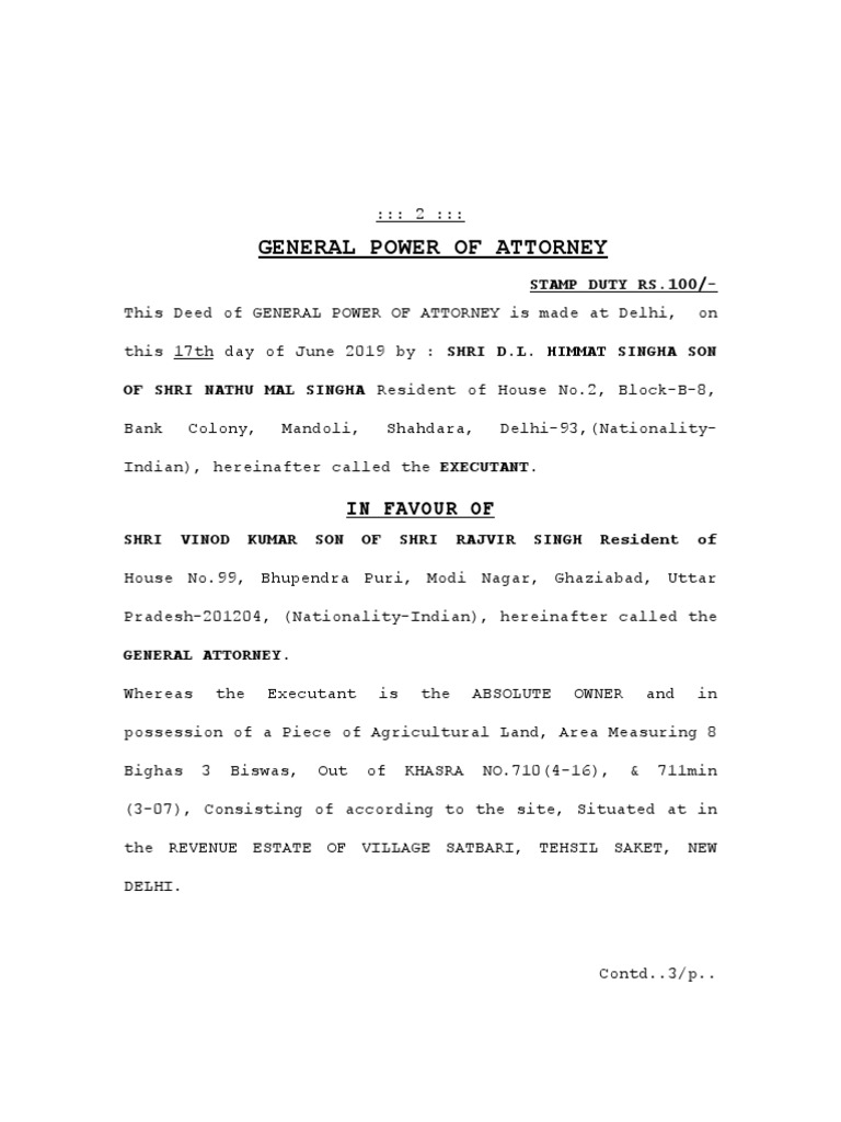 Gpa | PDF | Deed | Property