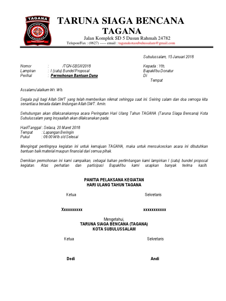 Proposal Ultah Tagana | PDF