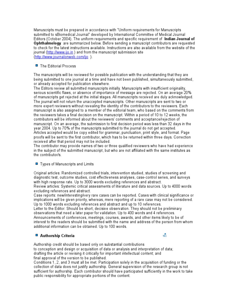 IJO Instructions | PDF | Clinical Trial | Randomized Controlled Trial