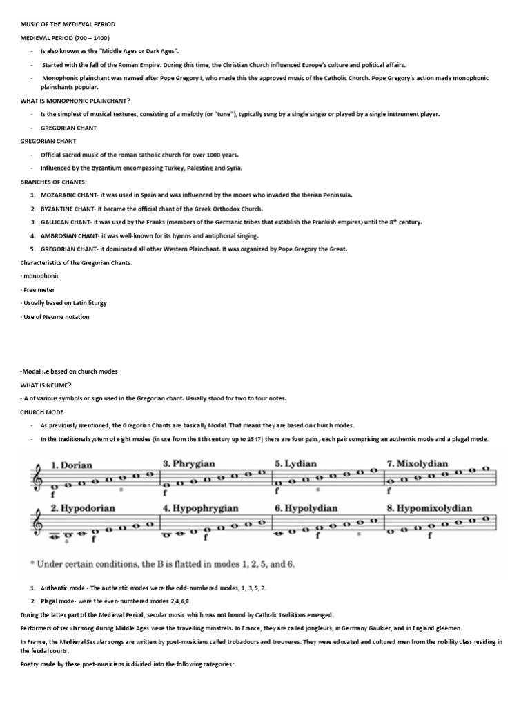 Mapeh 9 Notes | PDF | Gregorian Chant | Musicology