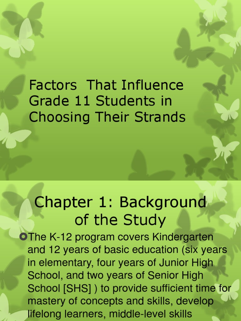 Factors Influencing Grade 11 Students' Choices of Academic Strands: A ...