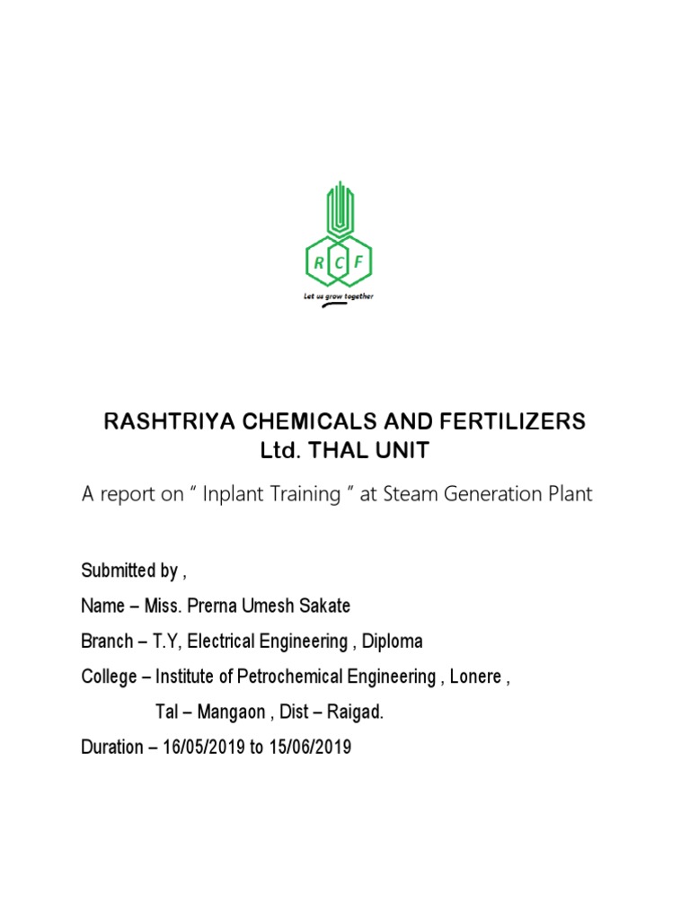 Rashtriya Chemicals and Fertilizers Ltd. Thal Unit | PDF