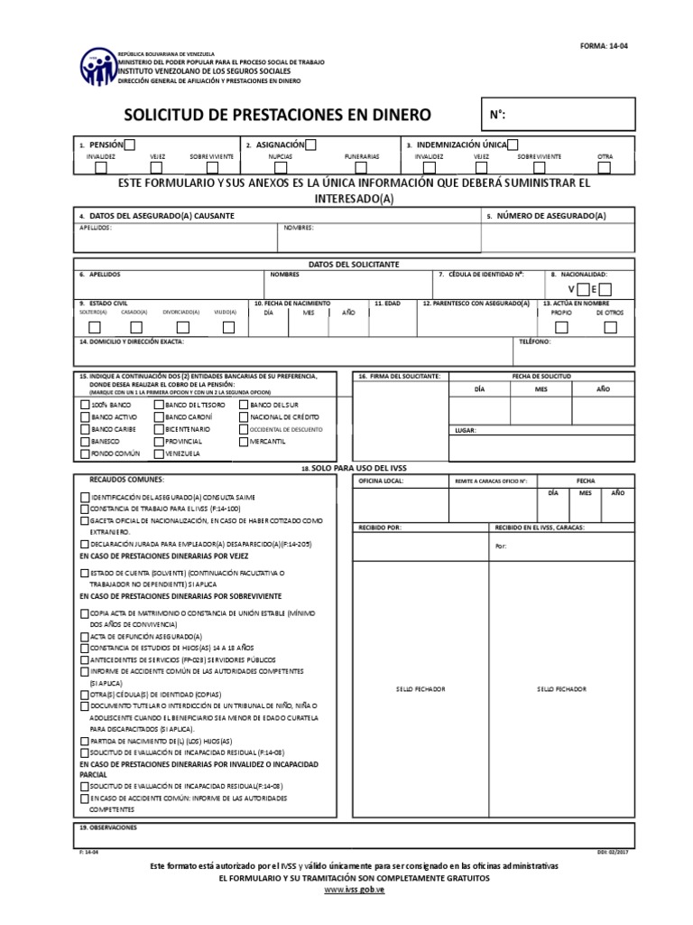 Ivss Planilla 14-04 Ivss | PDF