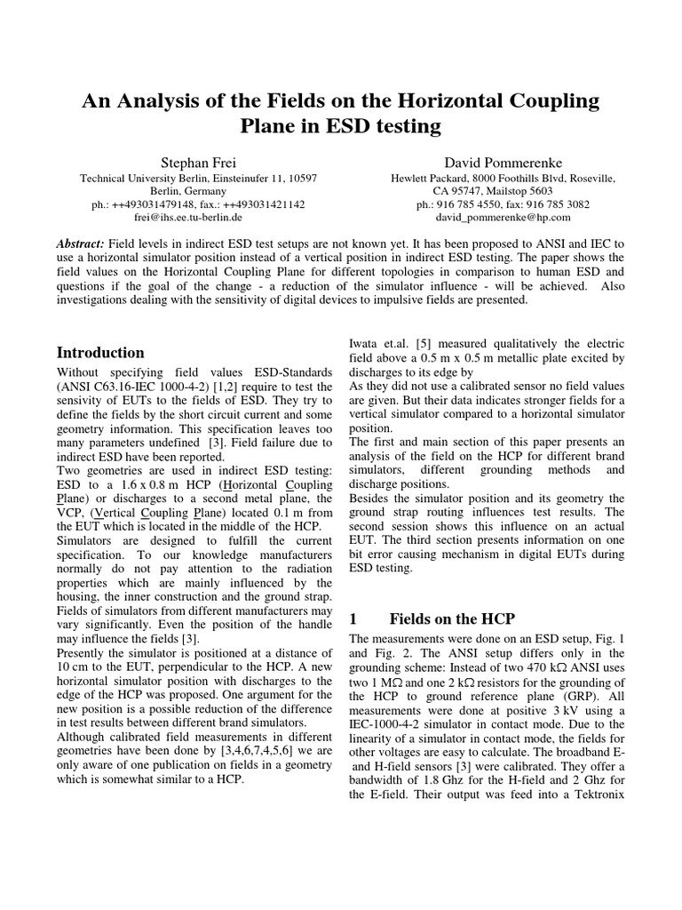 1997 - EOSESD - Fields On The Horizontal Coupling Plane | PDF ...