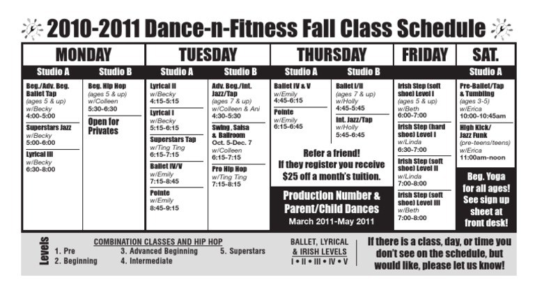 DNF Schedule Oct 10 | PDF | American Styles Of Music | Social Dance