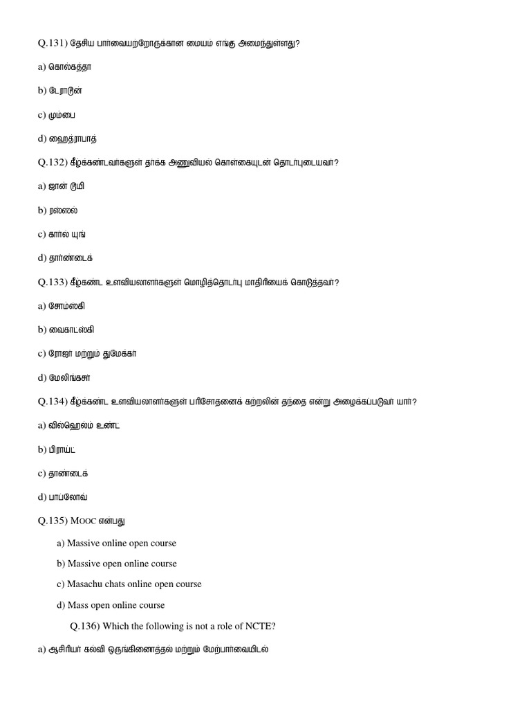Q.131) A) B) C) D) Q.132) A) B) C) D) Q.133) A) B) C) D) Q.134) A) B) C ...