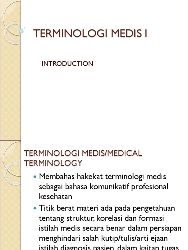 Memahami Terminologi Medis | PDF | Kajian Bahasa Asing