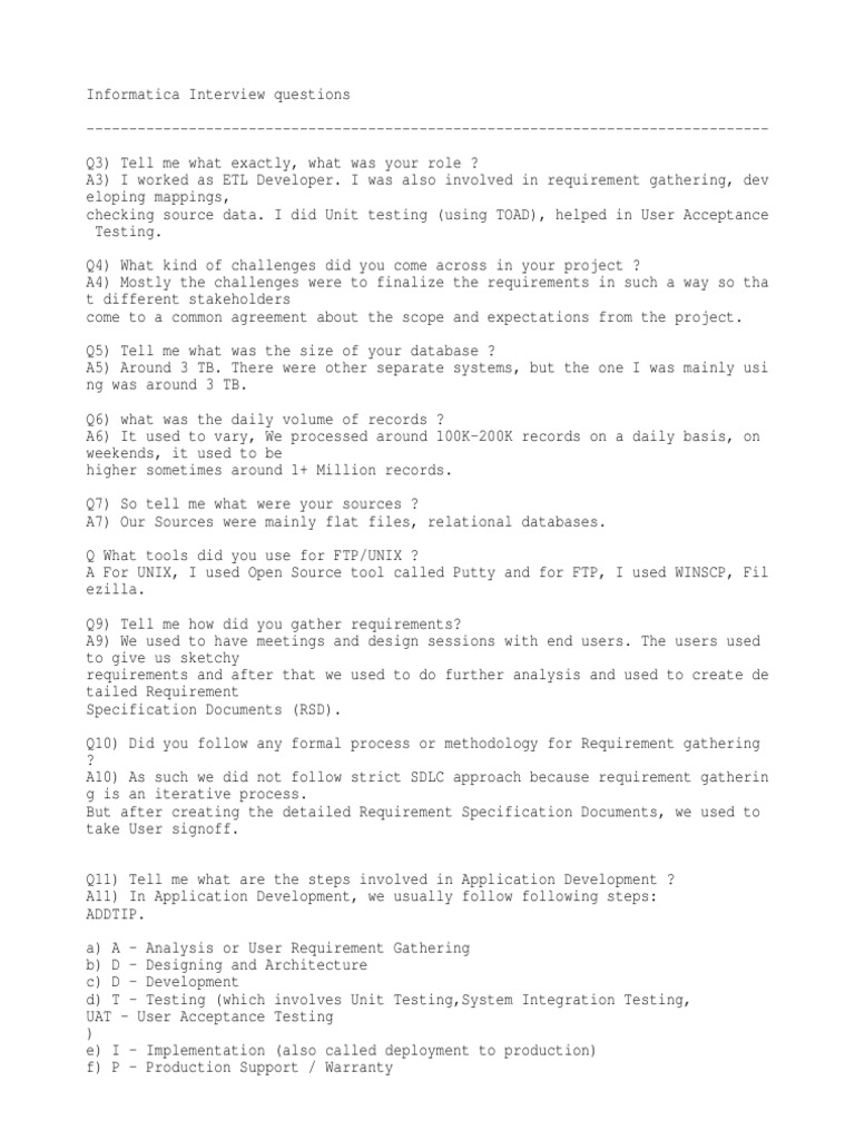 Informatica Interview Q&A Guide | PDF | Data Warehouse | Database Index