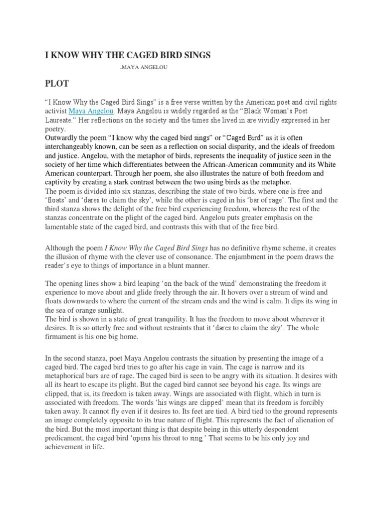 "Caged Bird" Poem Analysis | PDF