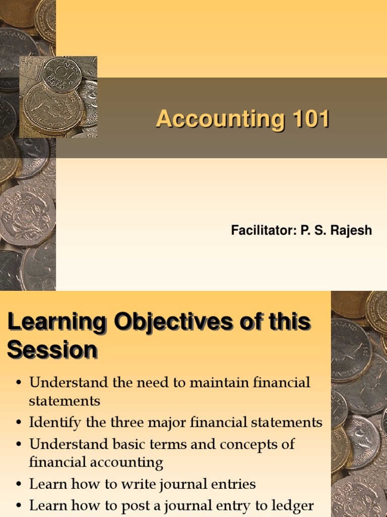 Accounting 101: Facilitator: P. S. Rajesh | PDF | Debits And Credits ...
