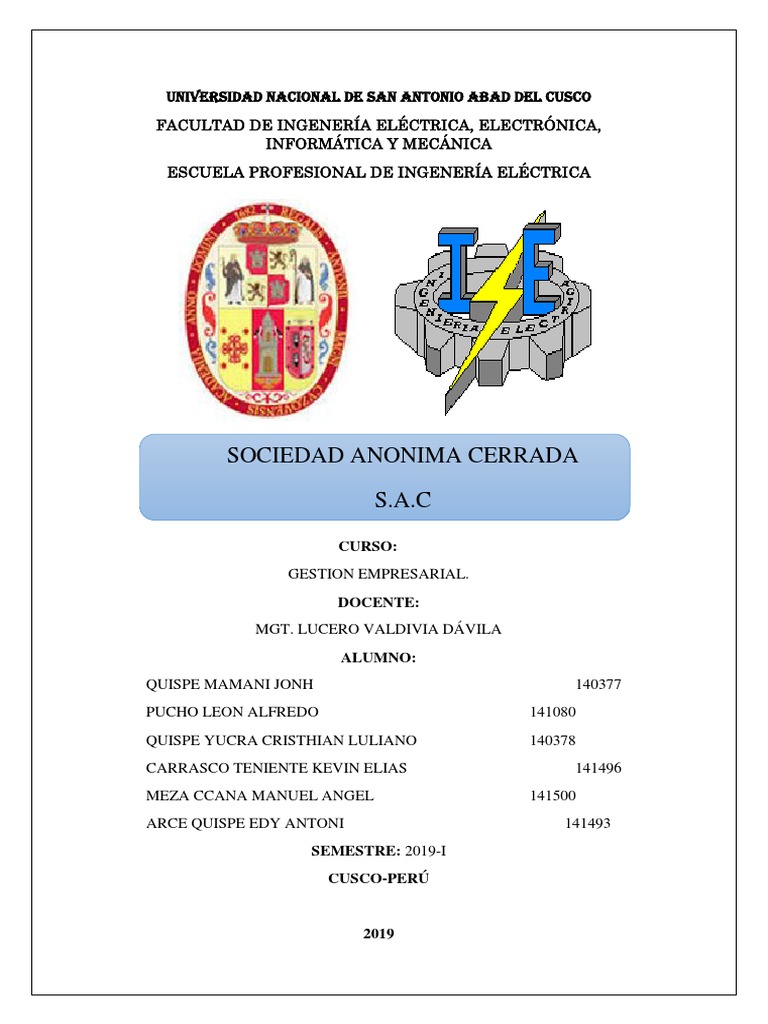 Sociedad Anónima Cerrada: Guía Completa | PDF | Sociedad de ...