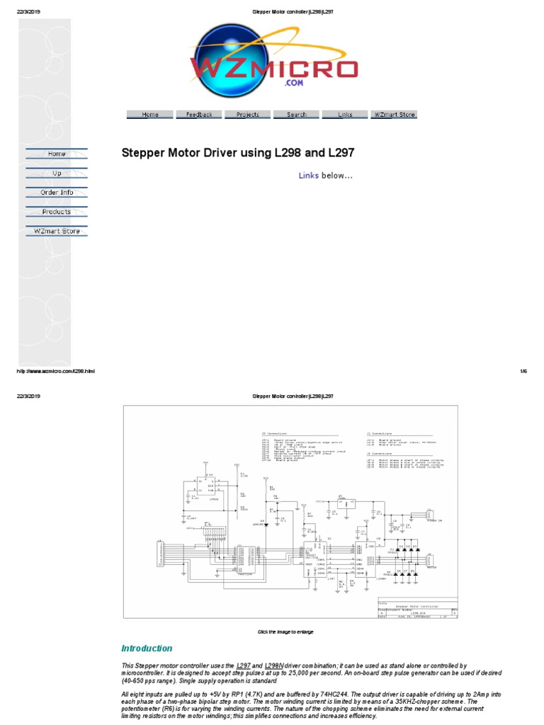Stepper Motor Controller - L298 - L297 | PDF | Electric Motor | Electrical Engineering