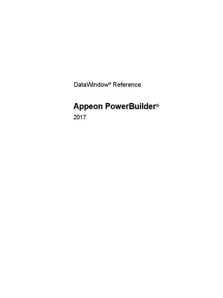 Datawindow Reference | PDF | Trademark | Computer Programming