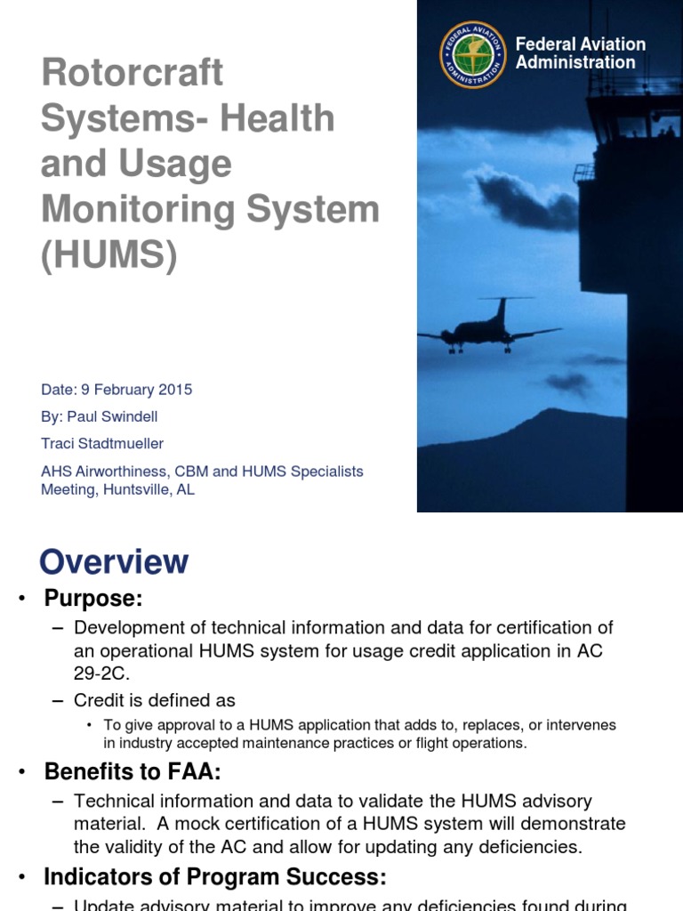 FAA HUMS Research Program | PDF | Flight Test | Federal Aviation ...