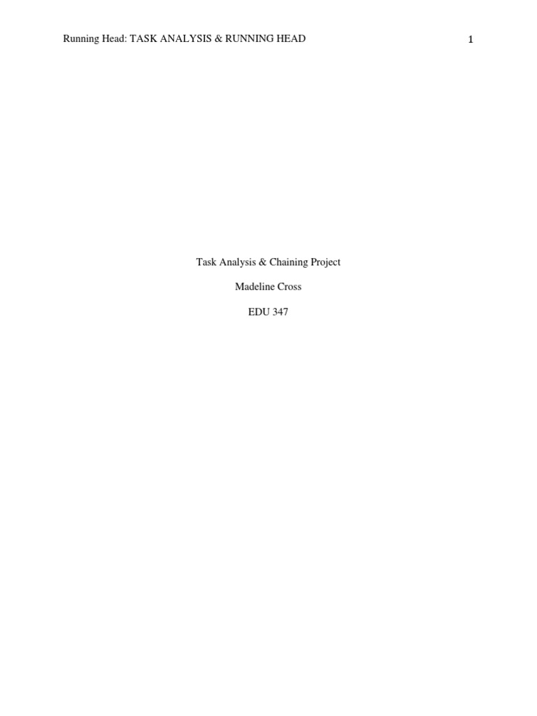 Cross Task Analysis Chaining | PDF | Individualized Education Program ...