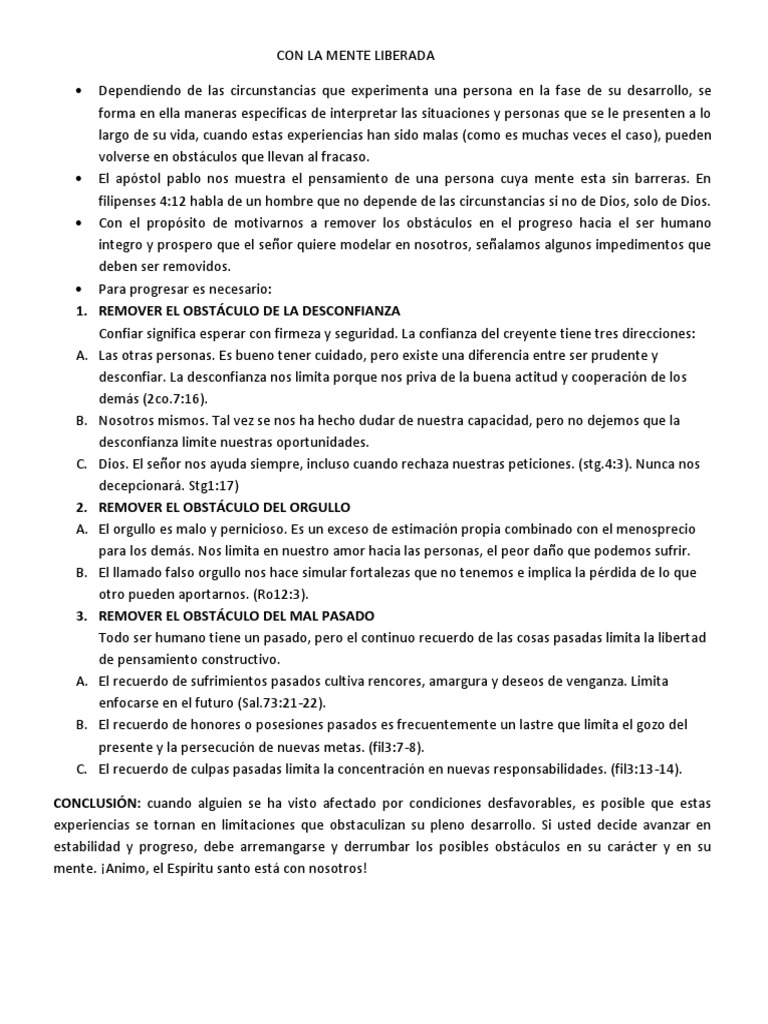 Con La Mente Liberada | PDF | Mente | Amor