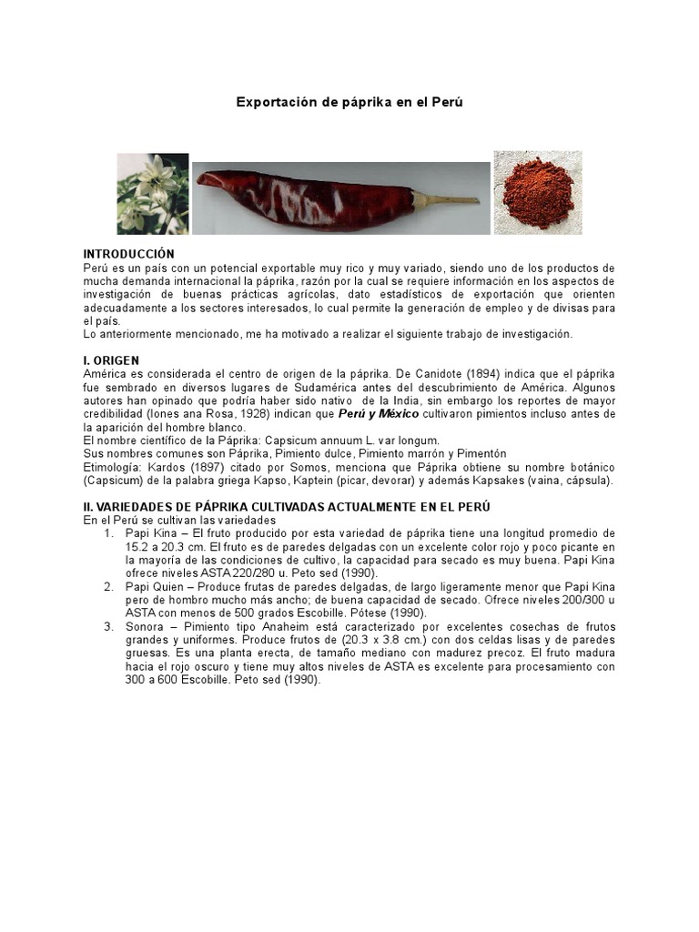 Exportacion Paprika | PDF | Pimenton | Pimiento