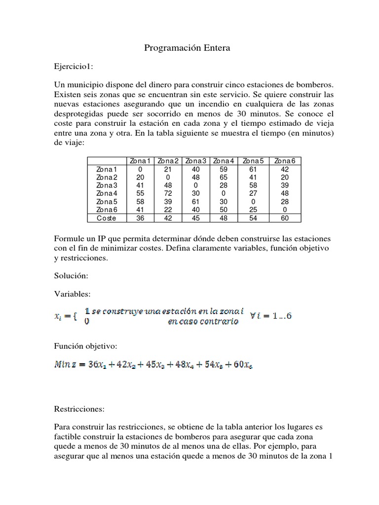 Ejercicios Programacion Binaria | PDF | Programación lineal