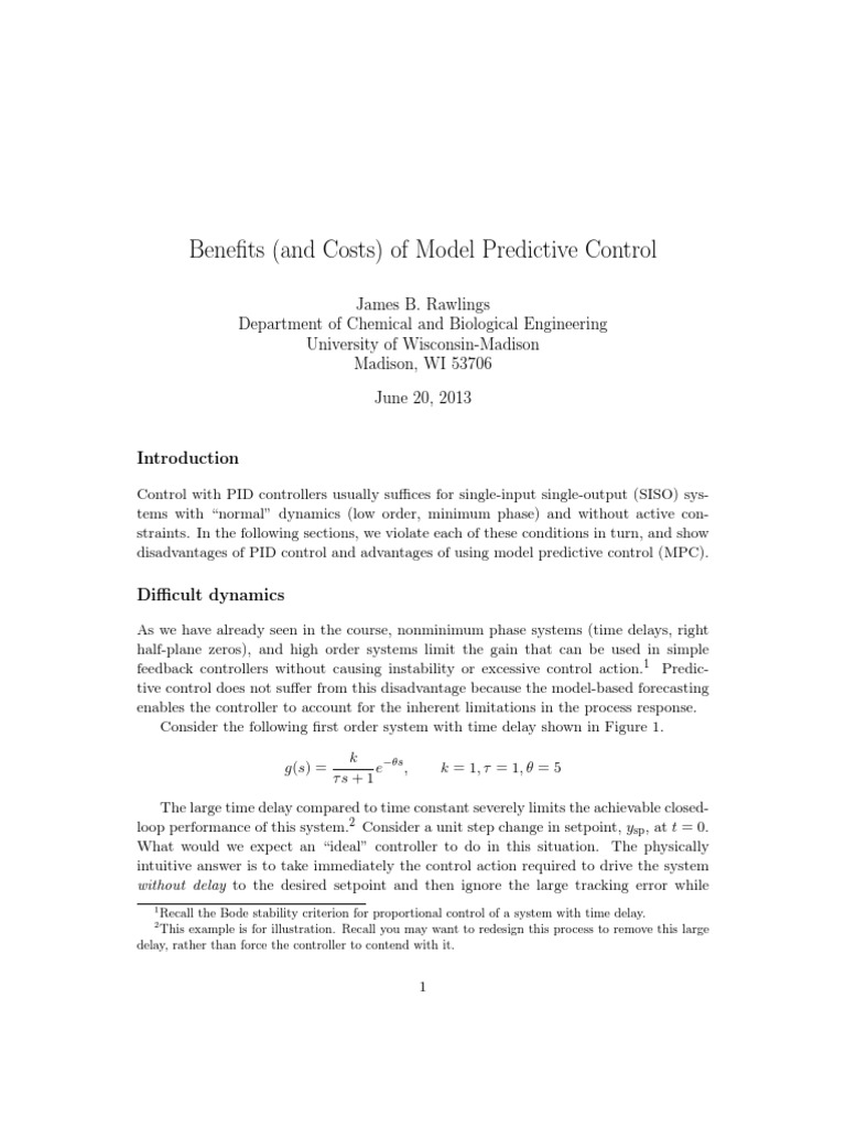 MPC Cost Benefit | PDF | Control Theory | Control Engineering