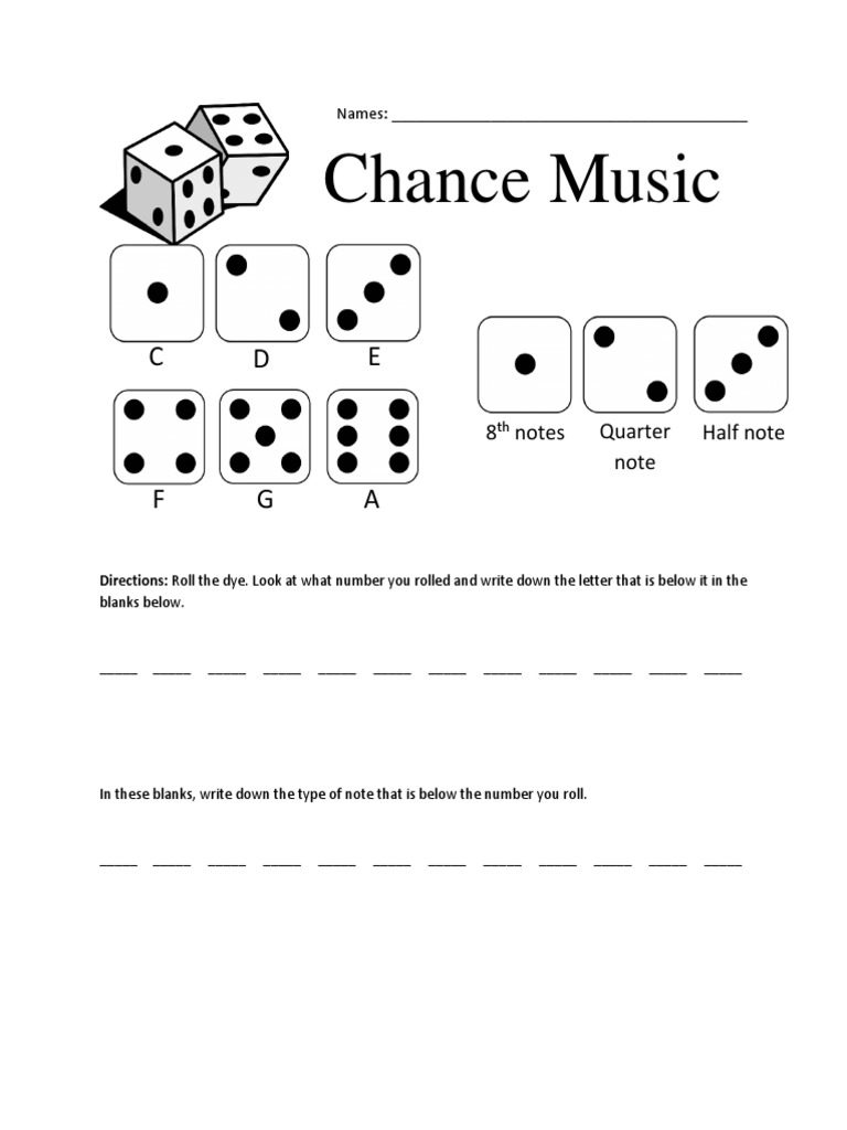 Chance Music Activity Worksheet | PDF