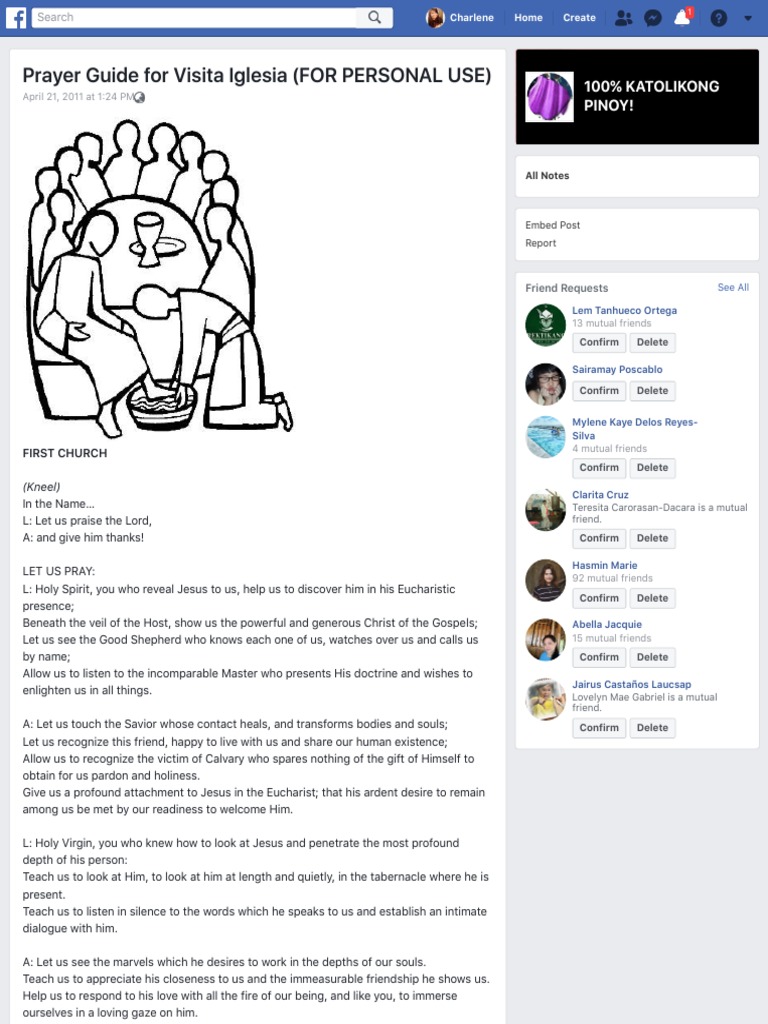 Prayer Guide For Visita Iglesia (FOR PERSONAL USE) - Facebook | PDF | Eucharist | God The Father