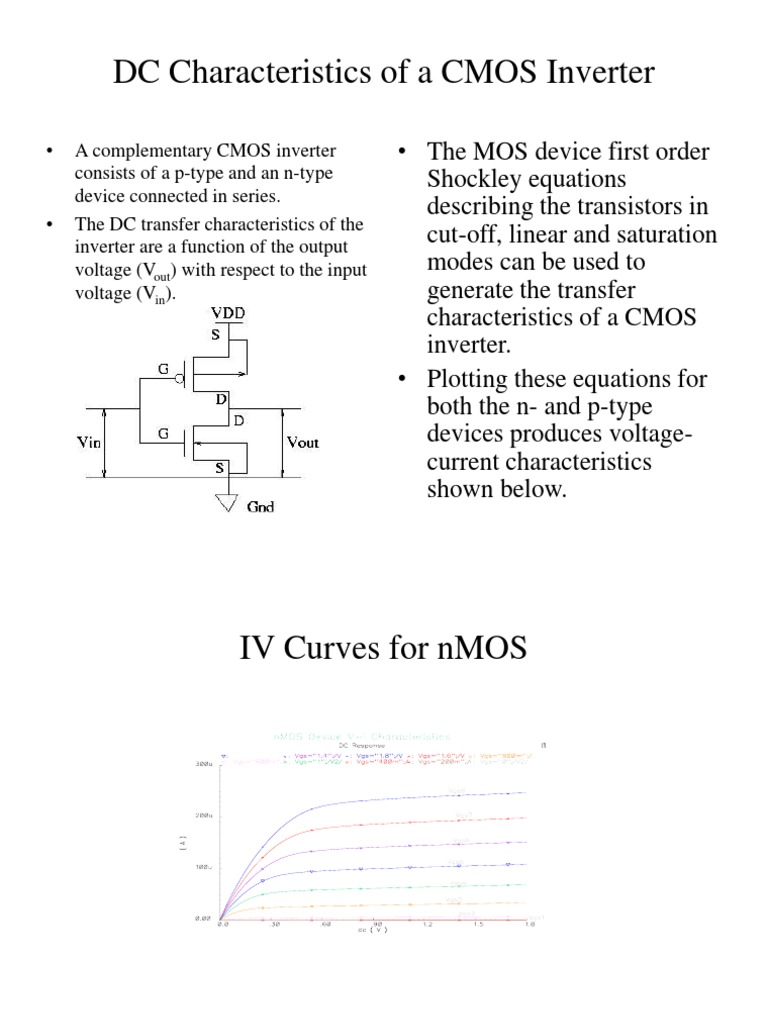 DC Characteristics of A CMOS Inverter: Out in | PDF | Cmos | Electronic ...