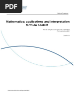 Mathematics - Applications and Interpretation SL Formula Booklet | PDF