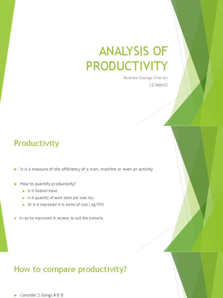 Analysis of Productivity | PDF | Business
