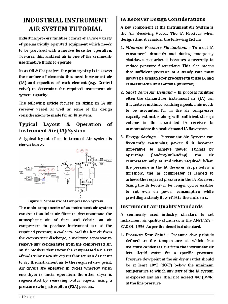 Instrument Air System Design Guide | PDF | Relative Humidity | Valve