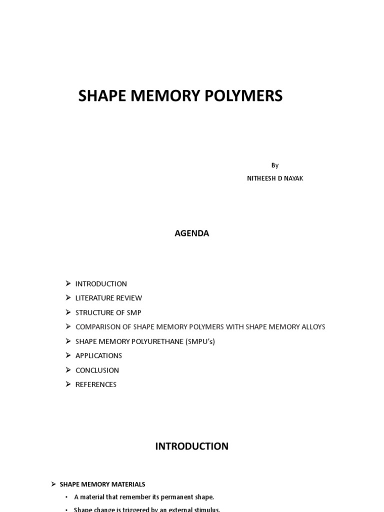 Shape Memory Material | PDF | Shape Memory Alloy | Polymer Chemistry