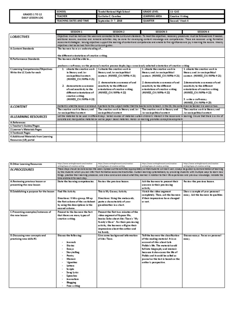 I Objectives | PDF | Teaching | Learning