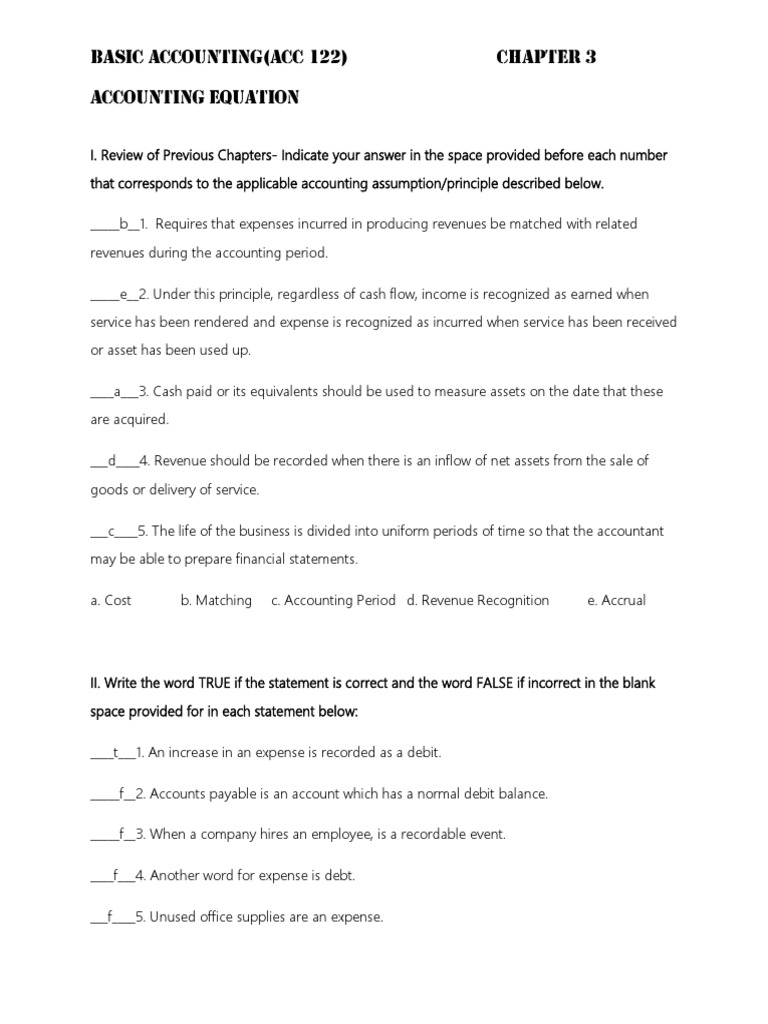Basic Accounting Exam | PDF | Debits And Credits | Expense