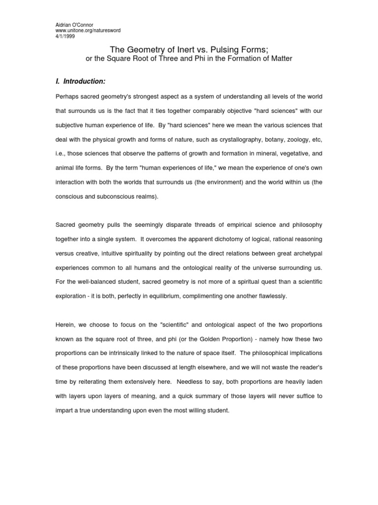 Sacred Geometry of Inert Vs - Pulsing Forms | PDF