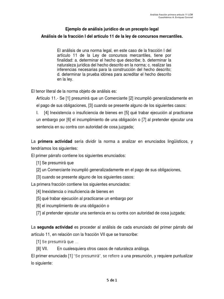 Análisis artículo 11 LCM: Precepto Legal | PDF | Sentencia (ley) | Gobierno