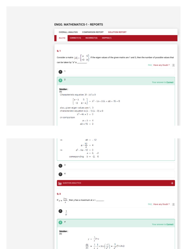 Maths Test Series | PDF | Eigenvalues And Eigenvectors | Matrix ...
