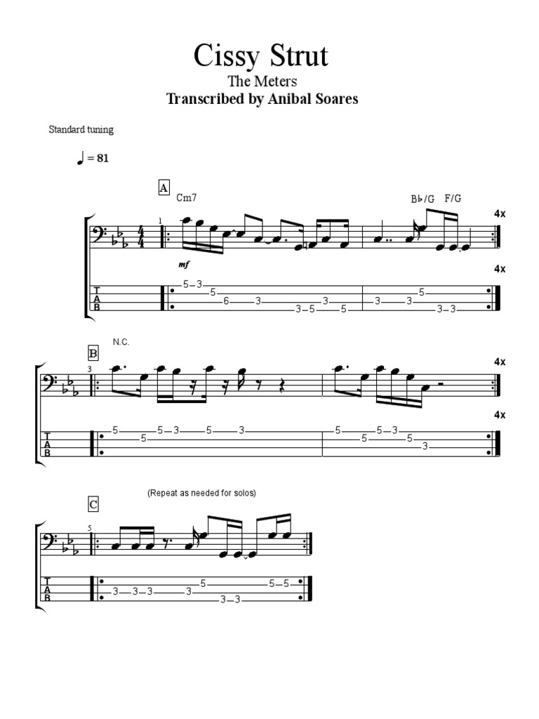 Cissy Strut: Transcribed by Anibal Soares | PDF