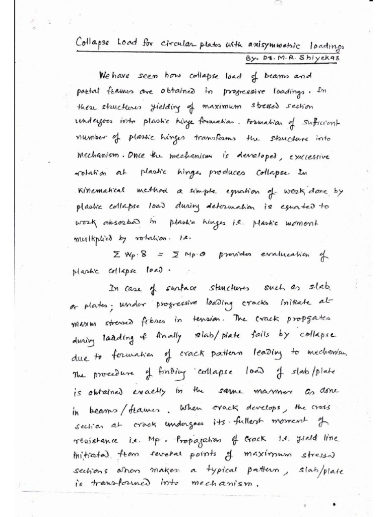 Lecture Notes Theory of Plates and Shell | PDF