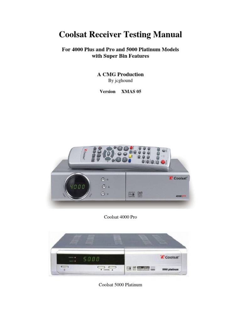 CMG Coolsat 4000 5000 Receiver | PDF | Cable Television | Television